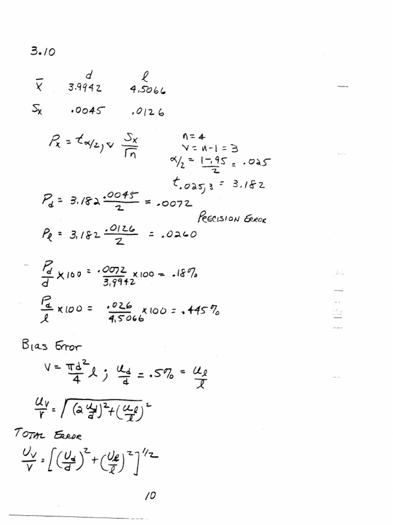 Solution Manual For Mechanical Measurements 6th Ed Thomas Beckwith Roy Marangoni 10 PDF | PDF