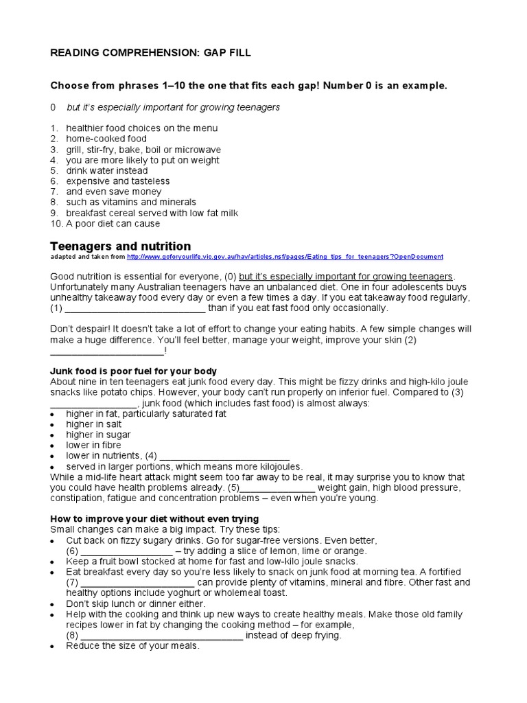 Module 2 Reading Comprehension | PDF | Hobbies | Obesity