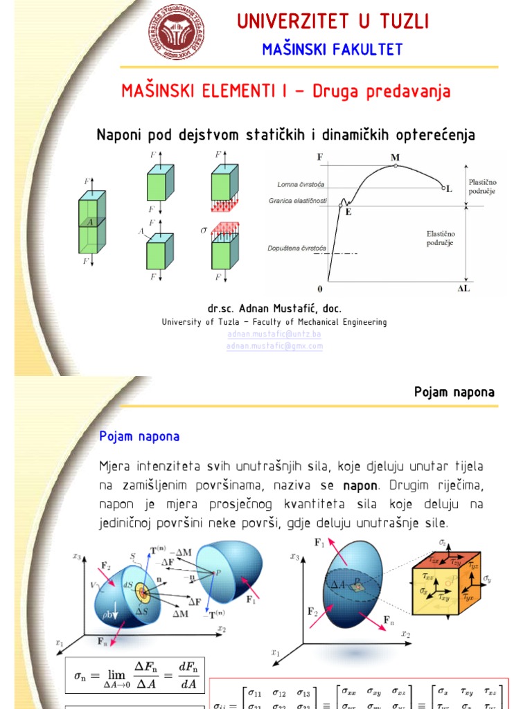 02 - Naponi Pod Dejstvom Statickih I Dinamickih Opterecenja - PDF | PDF