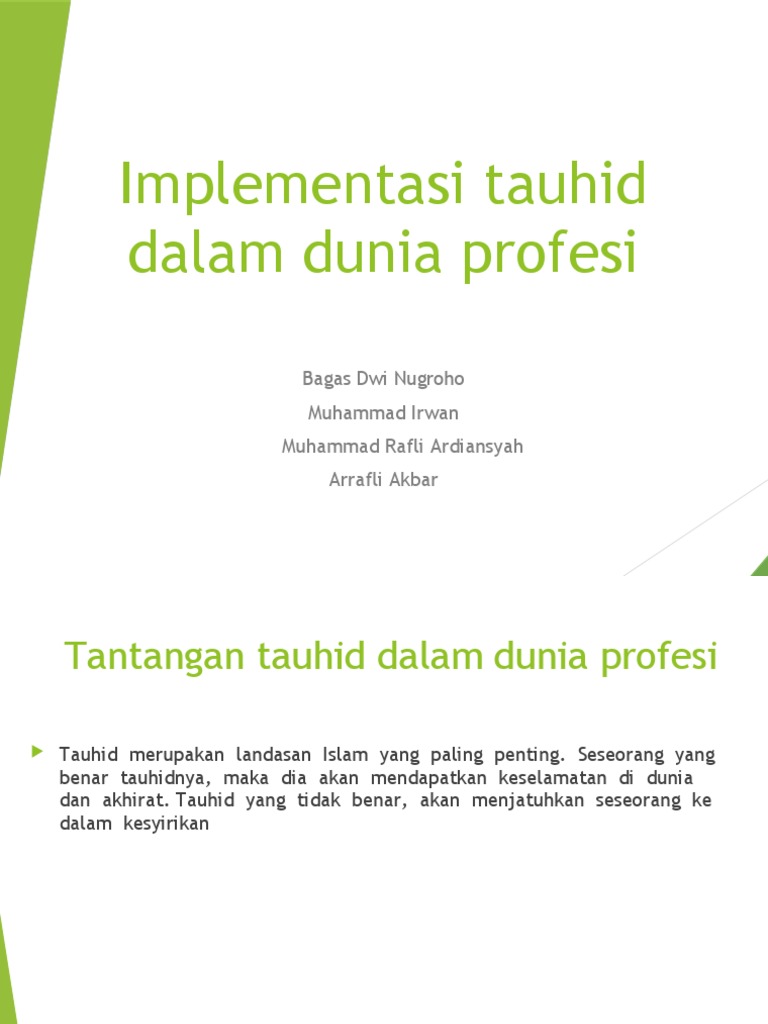 Implementasi Tauhid Di Dunia Profesi | PDF | Pengembangan Diri