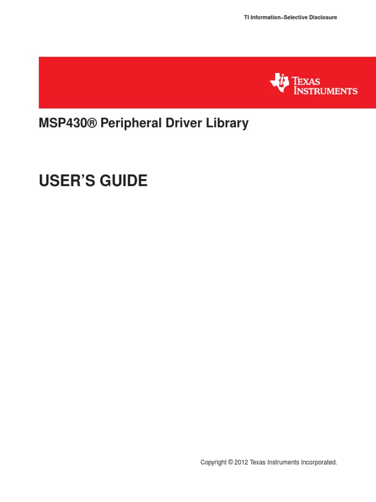 MSP430 DriverLib Guide PDF | PDF | Sampling (Signal Processing) | Device Driver