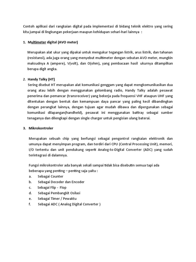 Contoh Aplikasi Dari Rangkaian Digital Pada Implementasi Di Bidang ...