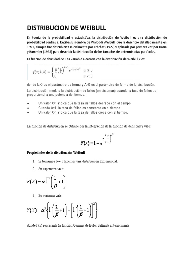 Distribucion de Weibull | PDF
