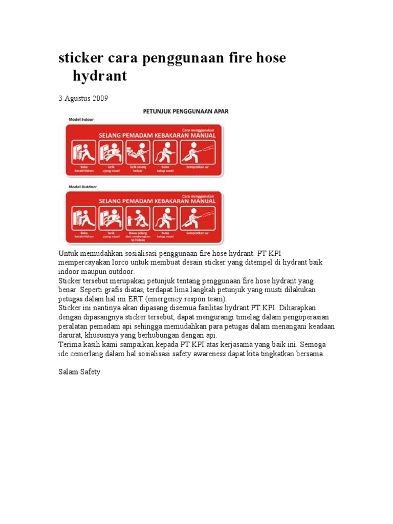 Cara Penggunaan Hydrant