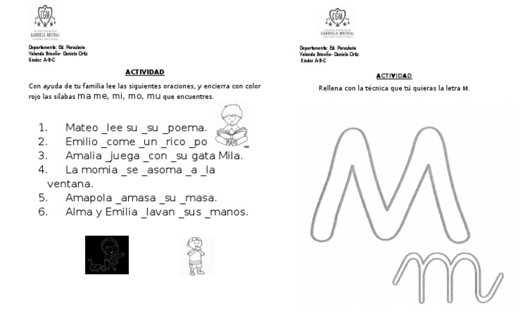 Guias Cuaderno Letra M 1 | PDF