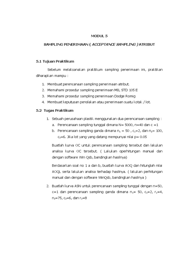 Optimasi Sampling Penerimaan Atribut | PDF
