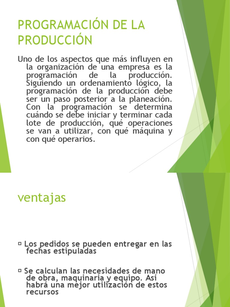 Programacion de La Produccion | PDF | Planificación | Economias