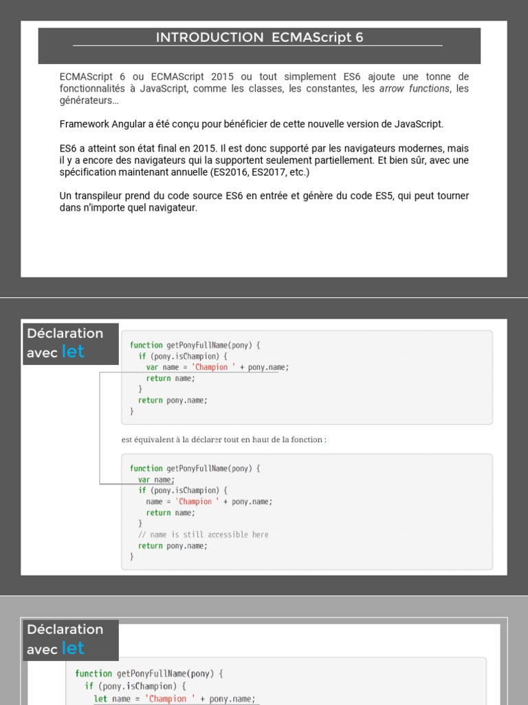 Introduction à ECMAScript 6 et TypeScript | PDF | JavaScript | Logiciel ...