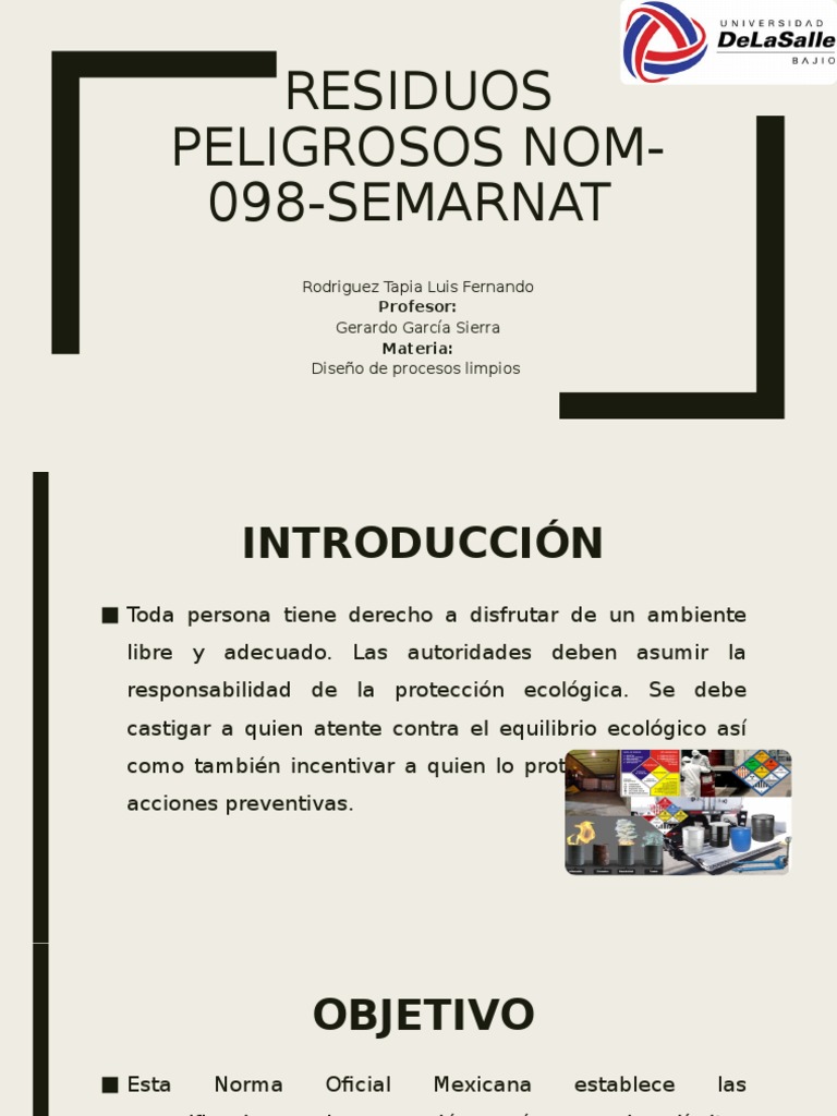 Residuos Peligrosos NOM 098 SEMARNAT | PDF