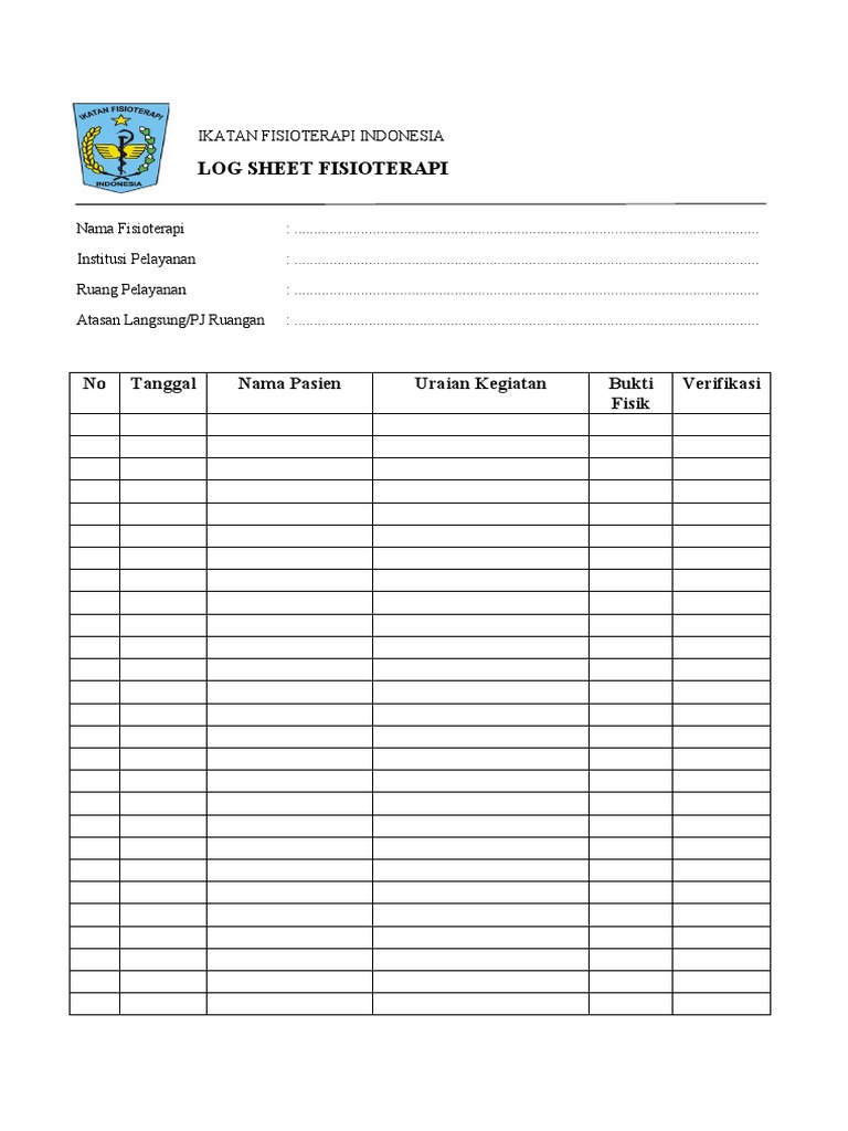Log Sheet Kosong | PDF