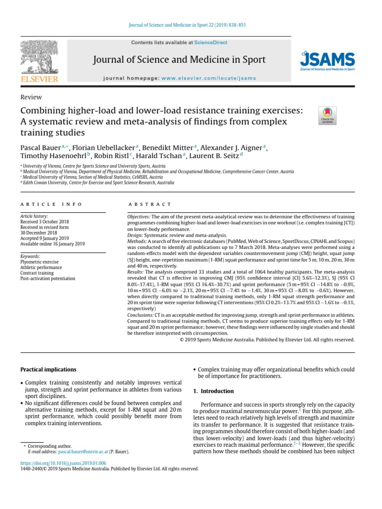 Combining Higher-Load and Lower-Load Resistance Training Exercises - A ...