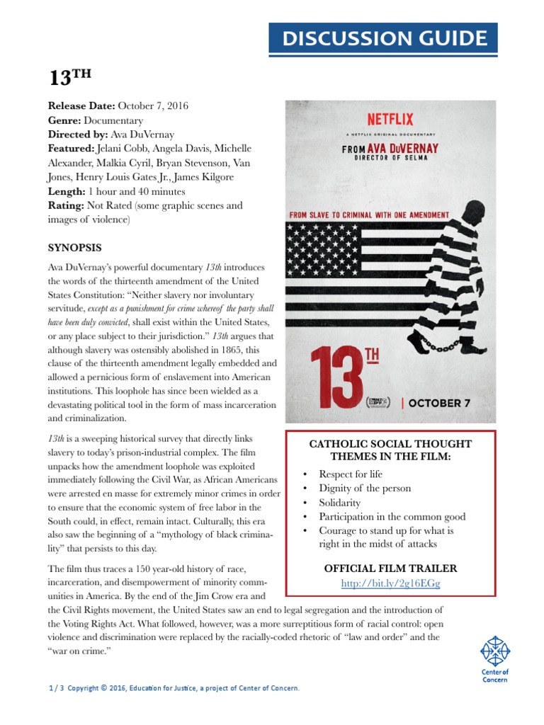 Film Discussion Guide 13th | PDF | Thirteenth Amendment To The United ...