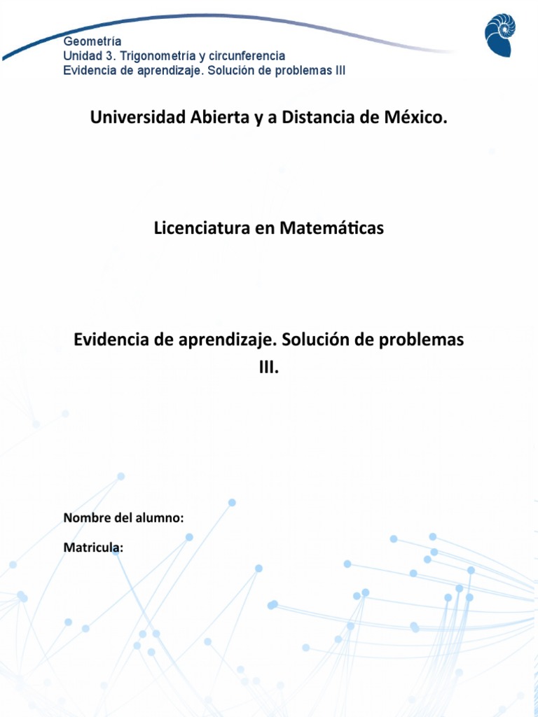 Unidad 3.EA - Problemario III | PDF