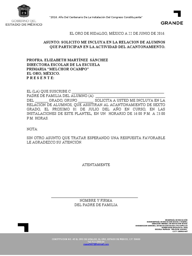 Permiso Excursion | PDF | Educación primaria | México