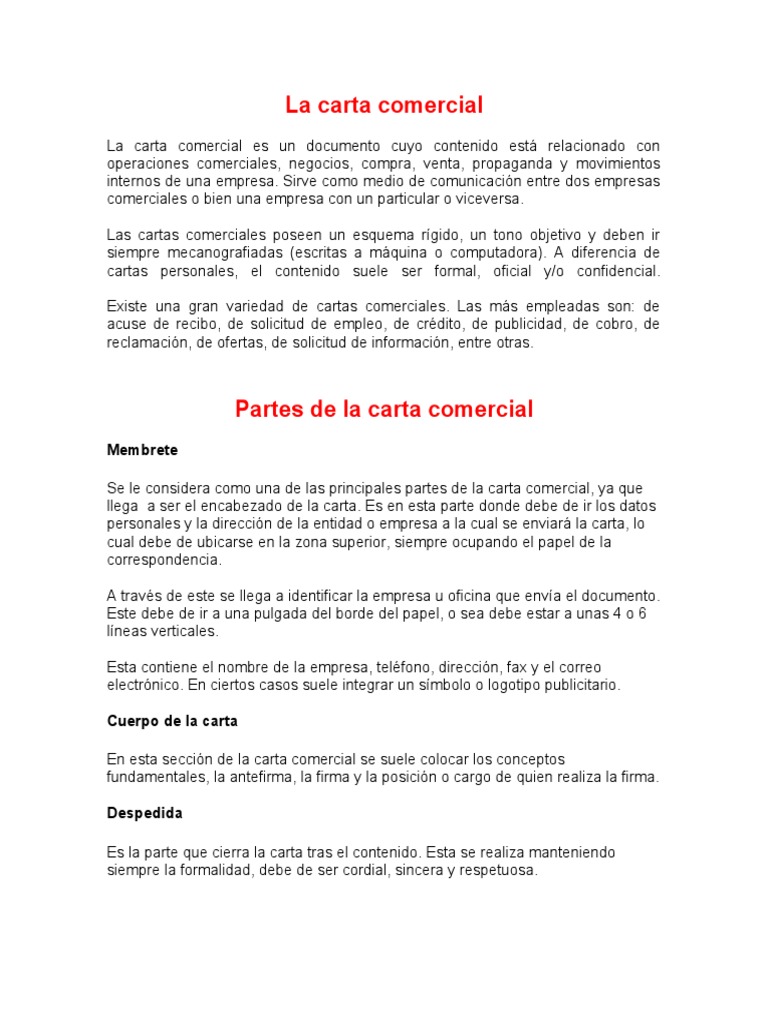 La Carta Comercial | PDF | Publicidad