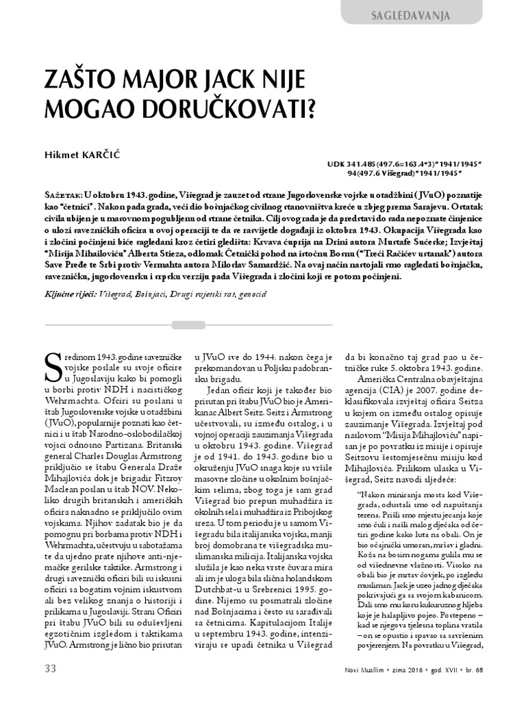 Zasto Major Jack Nije Mogao Doruckovati PDF | PDF