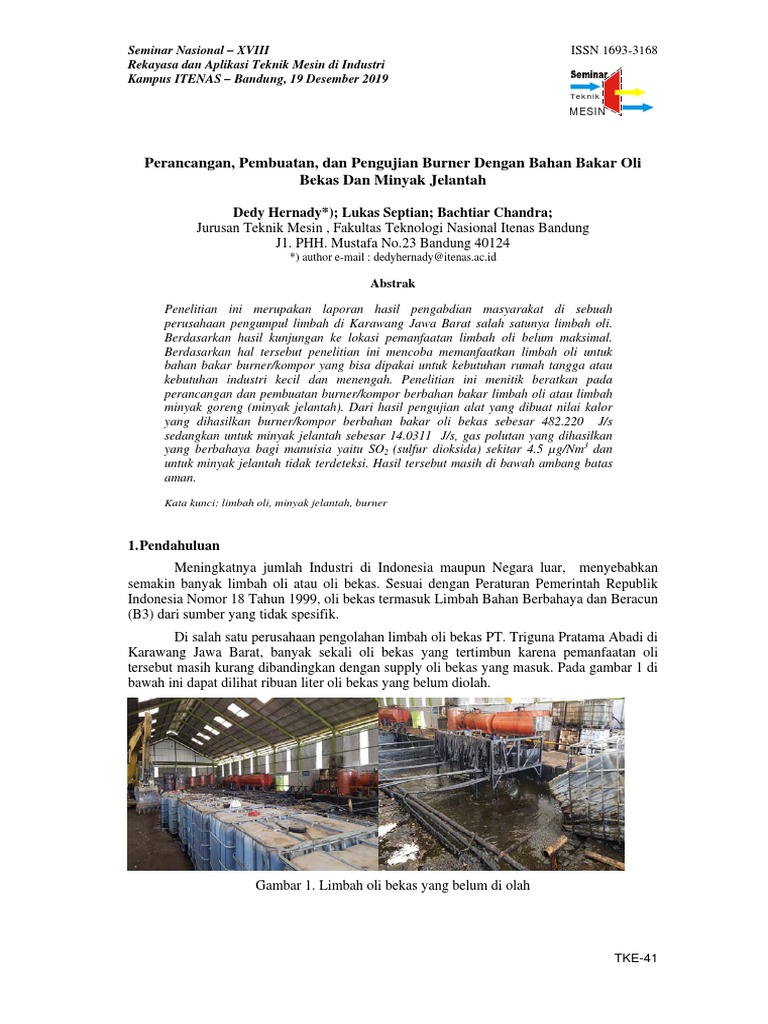 Pemanfaatan Limbah Oli Bekas dan Minyak Jelantah sebagai Bahan Bakar ...