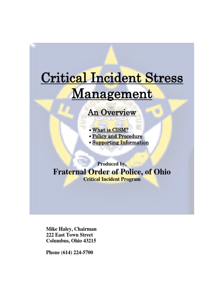 Overview of Critical Incident Stress Management | PDF | Psychological ...