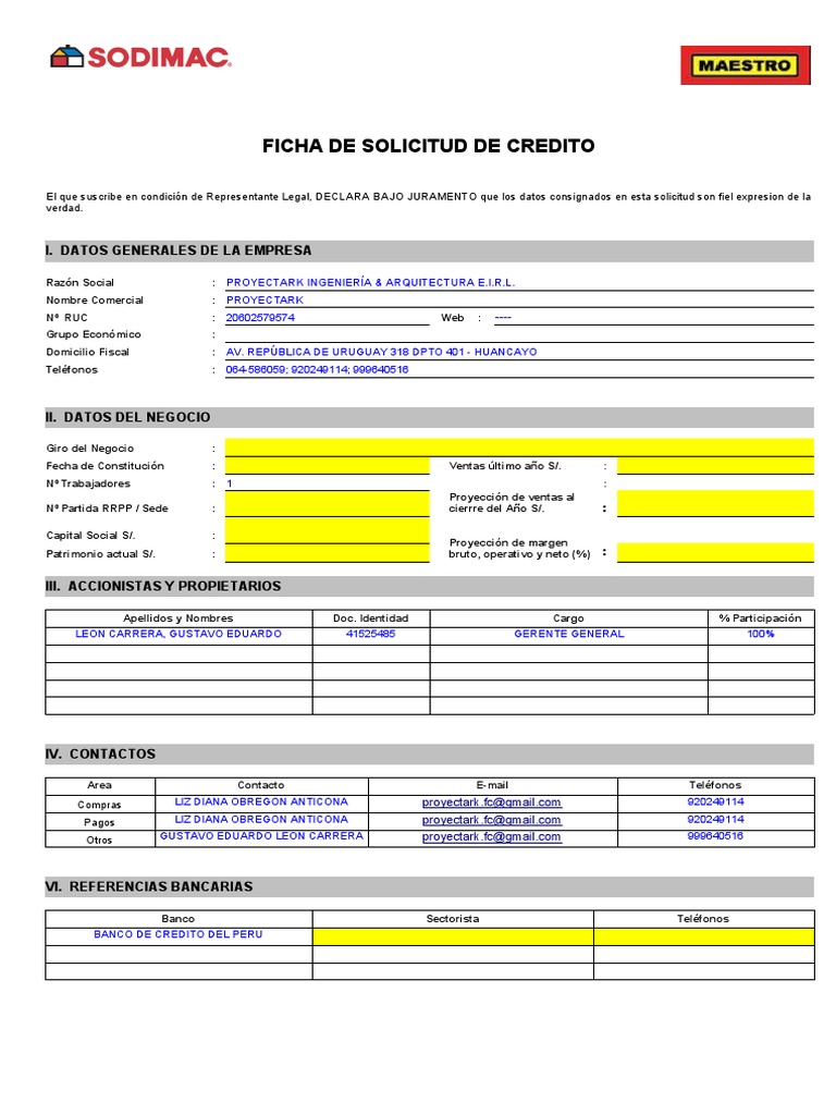 Formato de Ficha de Solicitud_Clientes Nuevos.xlsx | Economias | Business