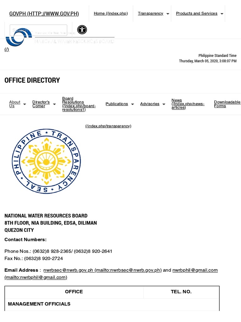 Office Directory NWRB | PDF | World Wide Web | Internet & Web