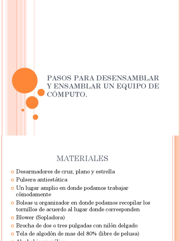 Manual Ensamble y Desensamble | PDF | Microprocesador | Equipo de oficina
