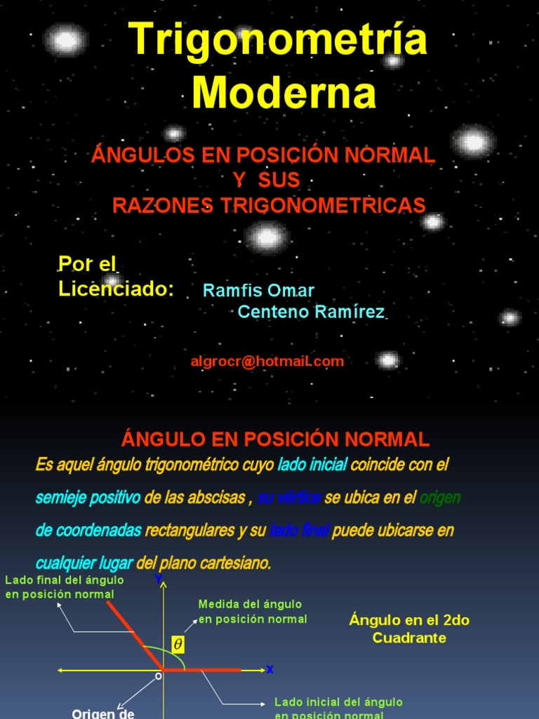 Angulo en Posicion Normal | PDF | Sistema de coordenadas Cartesianas ...