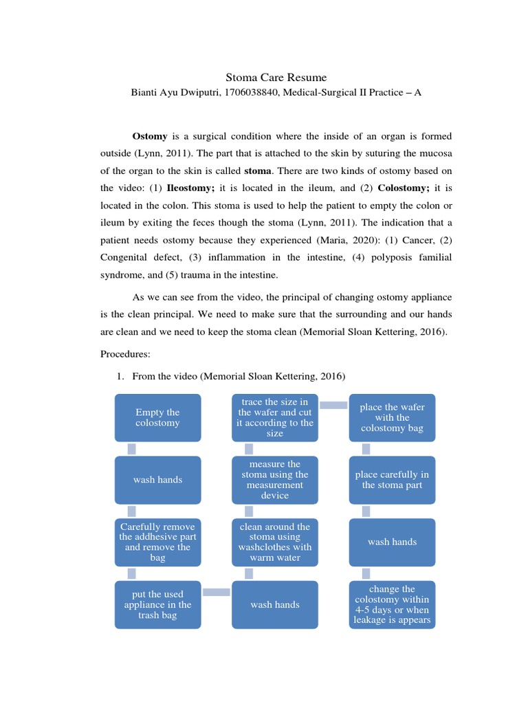 Stoma Care Resume | PDF | Digestive System | Gastroenterology