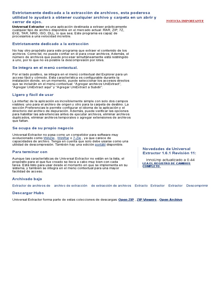 Descargar Universal Extractor 1.6.1 Revisión 11 | PDF | Zip (formato de archivo) | Archivo de ...