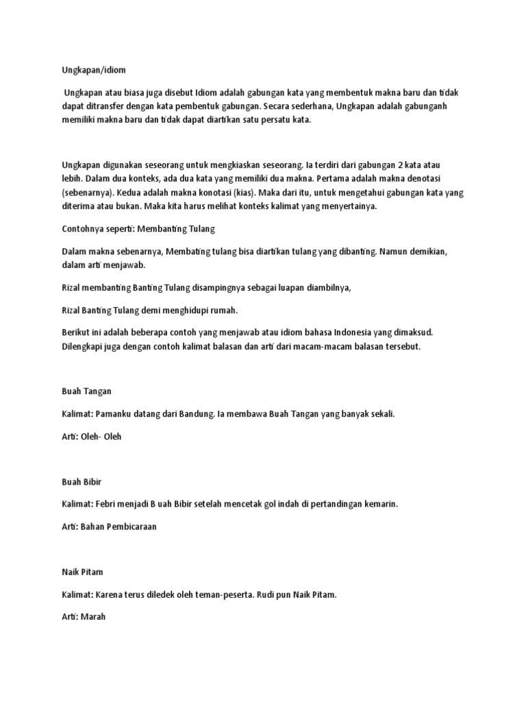 Ungkapan Idiom | PDF