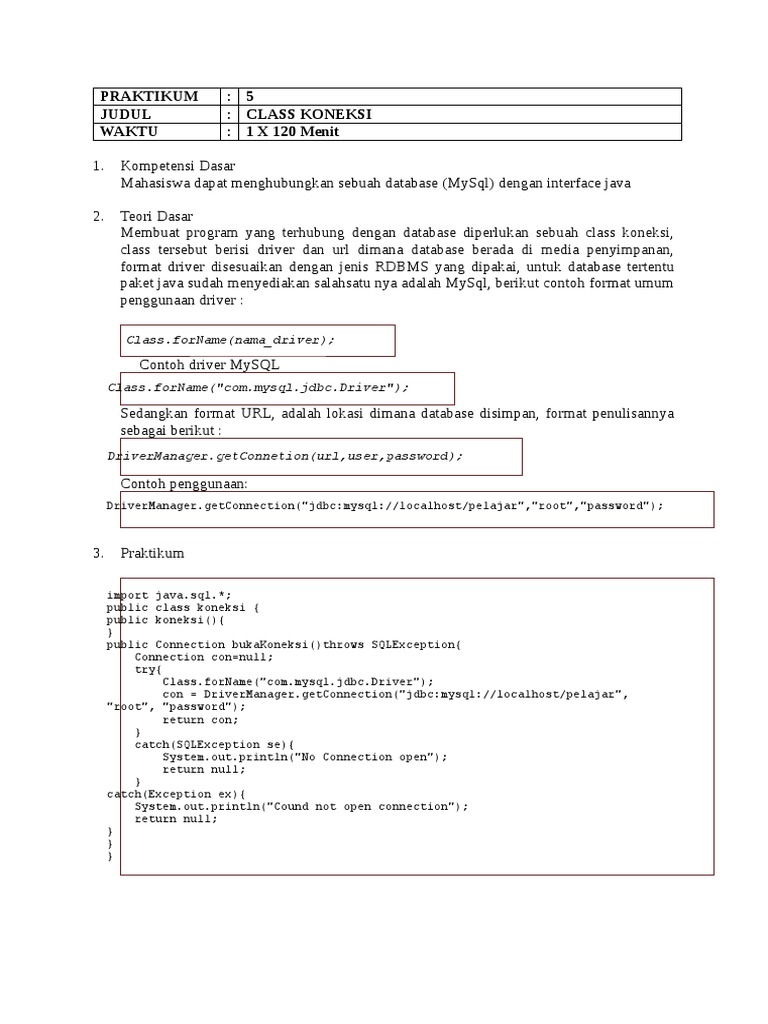 Koneksi Database MySQL dengan Java | PDF