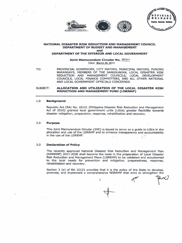 Joint Memorandum Circular No 2013 1 | PDF