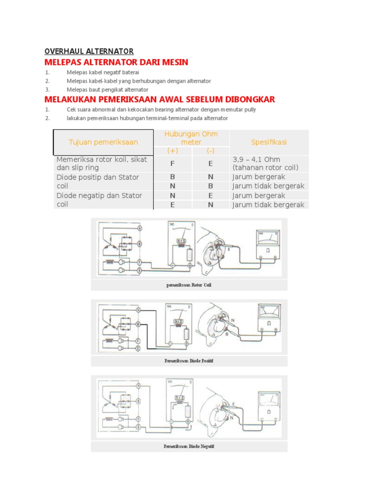 Overhaul Alternator Pdf