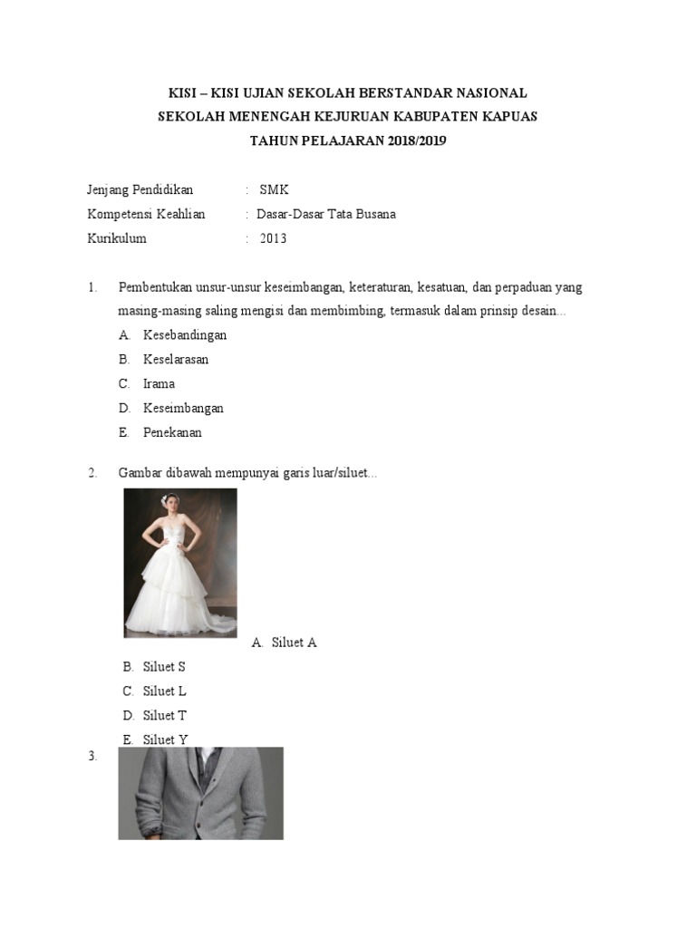 Soal Tata Busana 2019 Pdf