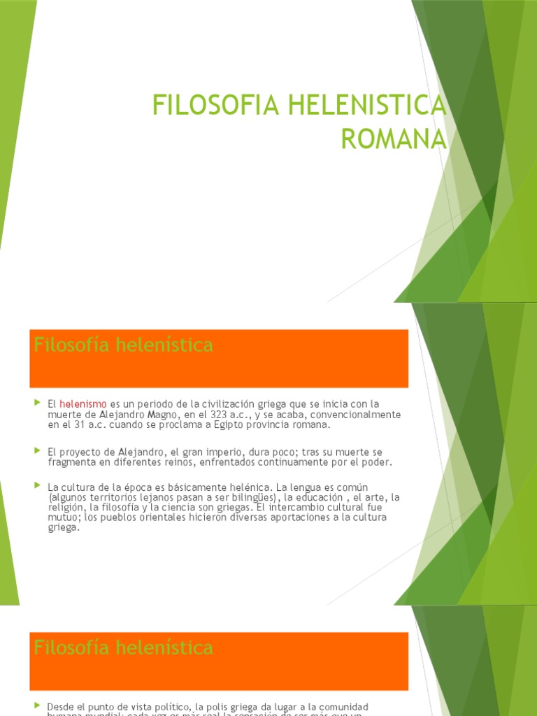 Filosofia Helenistica Romana | PDF | Estoicismo | Periodo helenístico