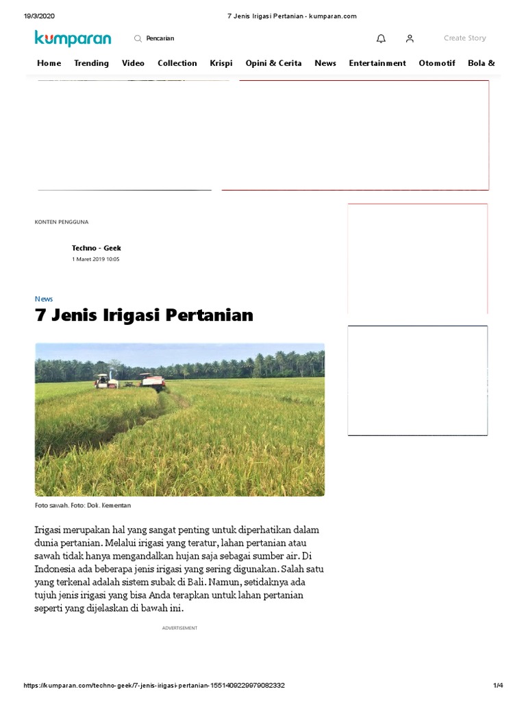 7 Jenis Irigasi Pertanian PDF | PDF