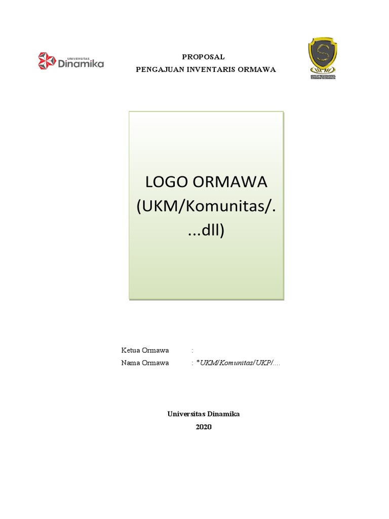 Revisi 1.1 Template Proposal Pengajuan Inventaris Ormawa | PDF