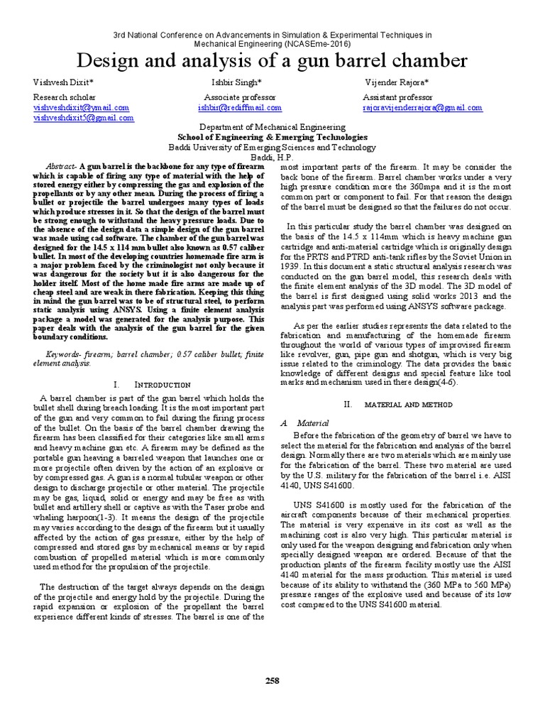 Design and Analysis of A Gun Barrel Cham PDF | PDF | Gun Barrel ...