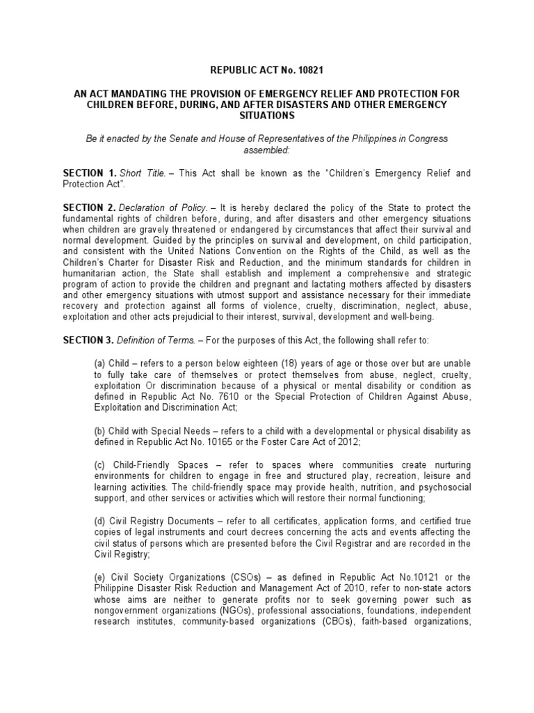 Ra 10821 | Download Free PDF | Emergency | Hazards