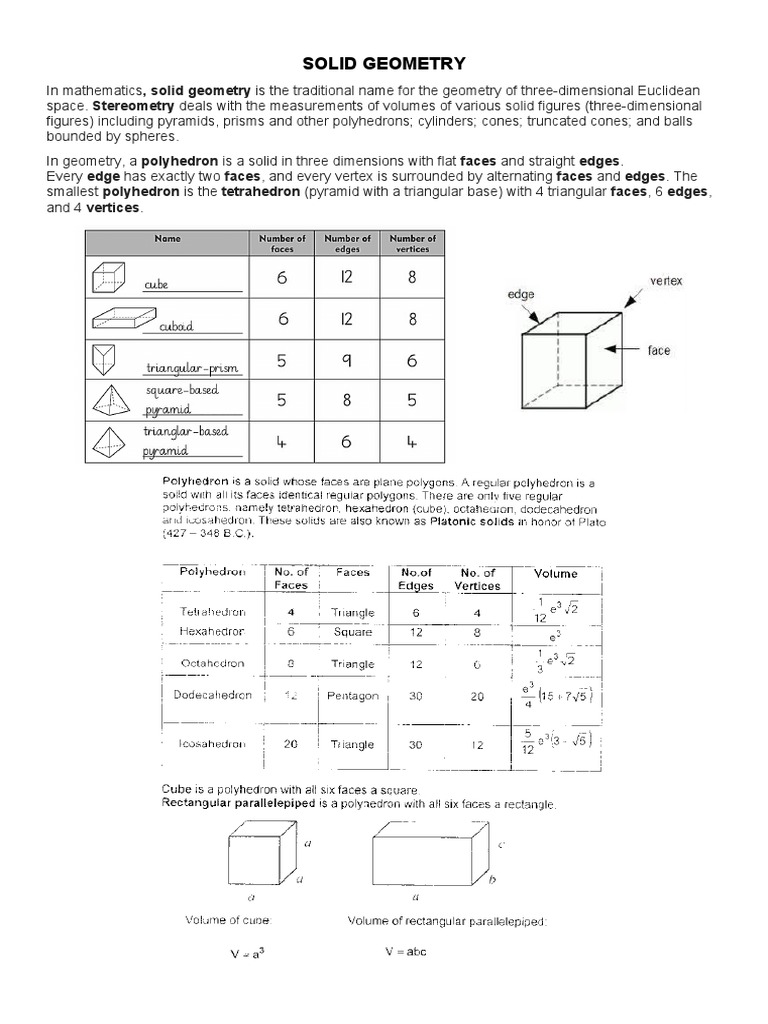 Solid Mensuration | PDF | Sphere | Tetrahedron