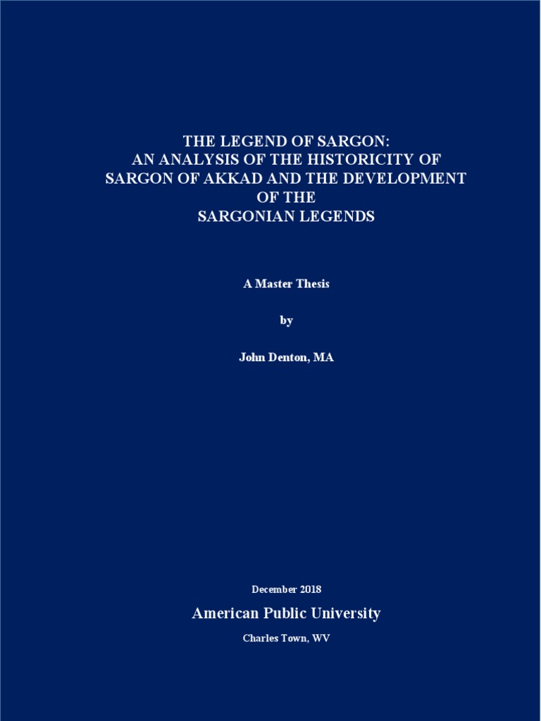 The Legend of Sargon An Analysis of The | PDF | Mesopotamia | Sumer