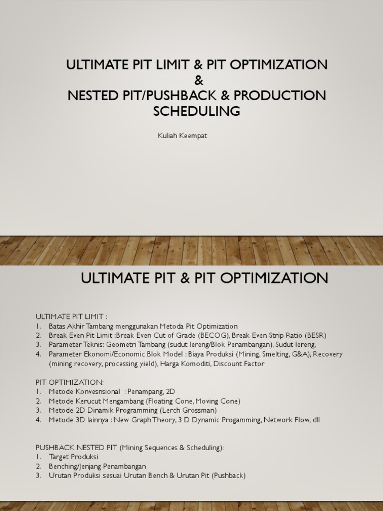 Ultimate Pit Limit & Optimization Guide | PDF | Natural Materials ...