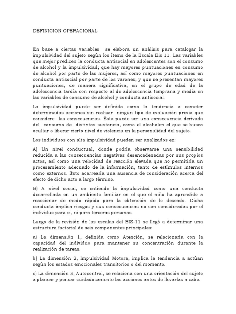 Definicion Operacional | PDF | Adolescencia | Consumo (economía)