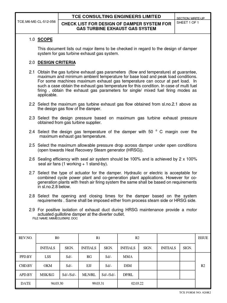 Damper System For Gas Turbine Exhaust Gas System | PDF | Gas Turbine ...