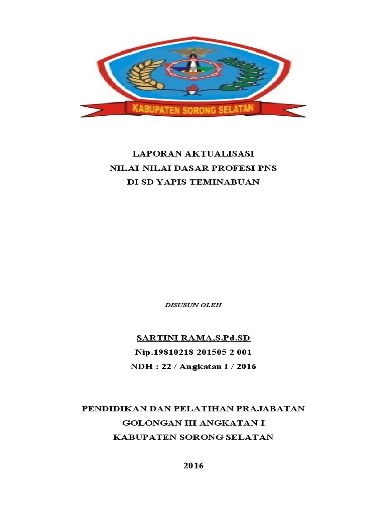 Aktualisasi Nilai PNS di SD Yapis | PDF | Bisnis