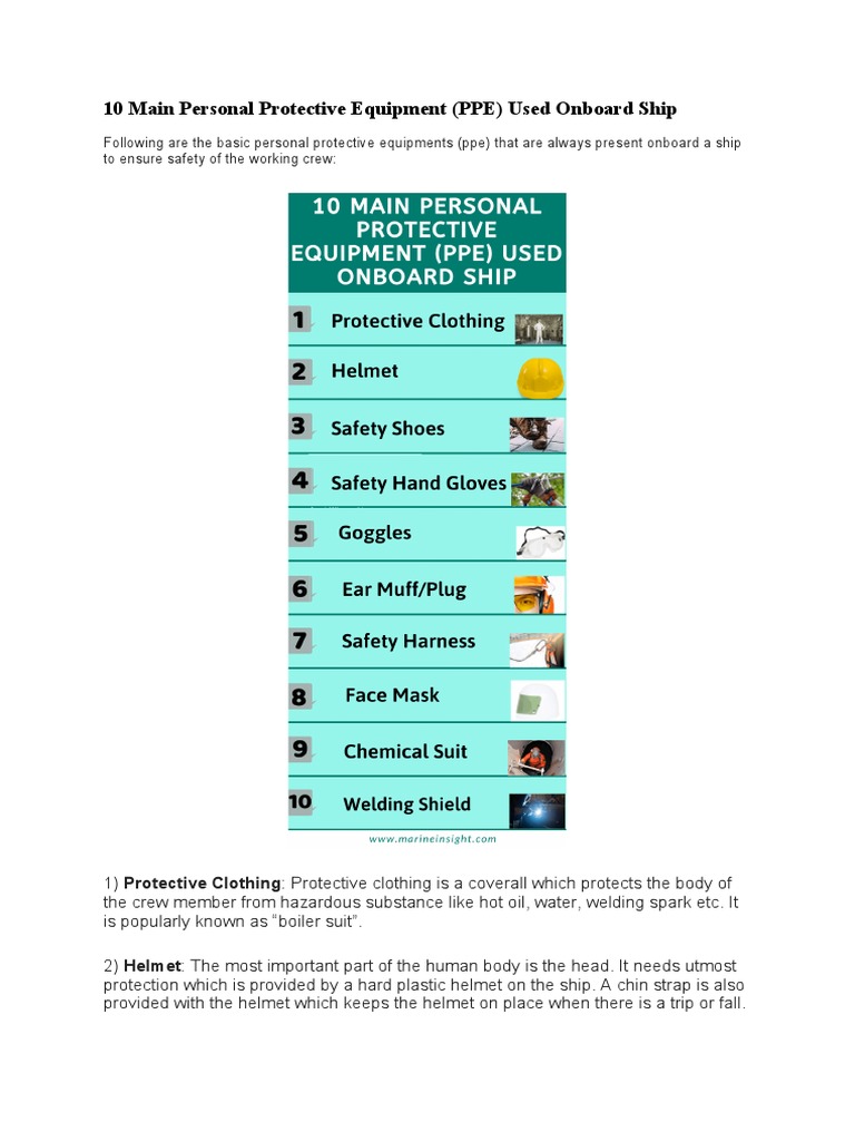 10 Main Personal Protective Equipment | PDF | Personal Protective ...