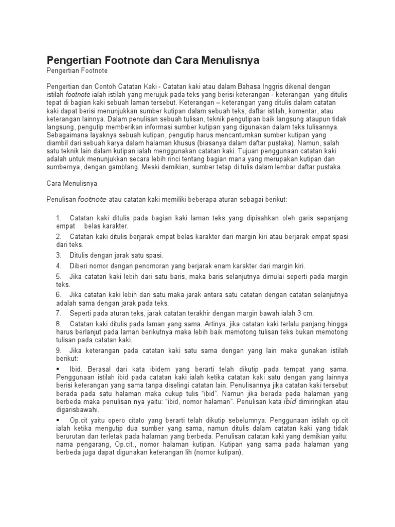 Pengertian Footnote Dan Cara Menulisnya | PDF | Kajian Bahasa Asing | Puisi
