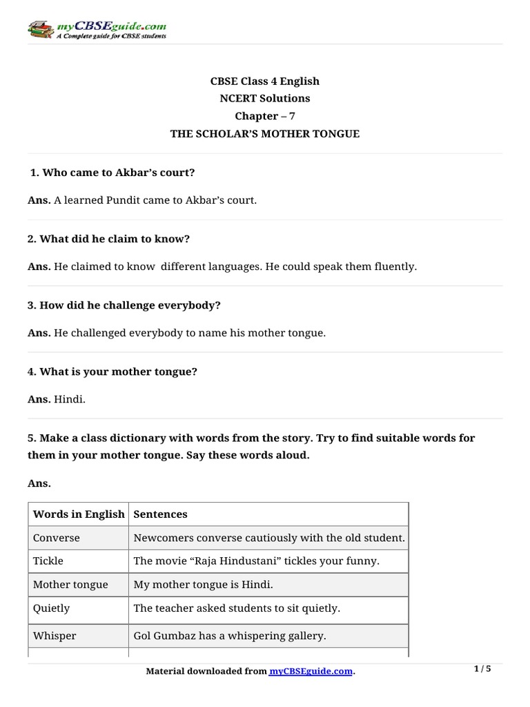 4 English Ncert ch7 | PDF | Languages
