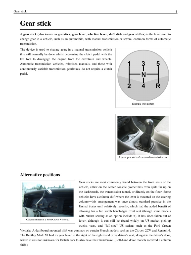 Gear Stick | Manual Transmission | Transmission (Mechanics)