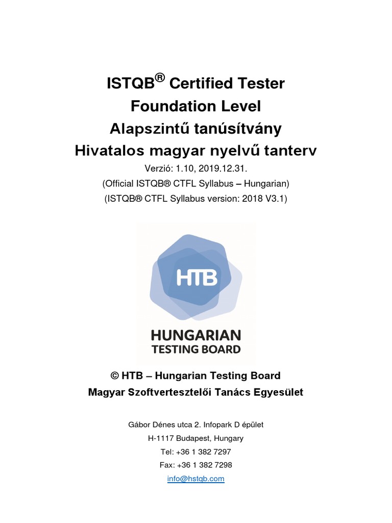 ISTQB CTFL Syllabus 2018 V3.1 Magyar | PDF