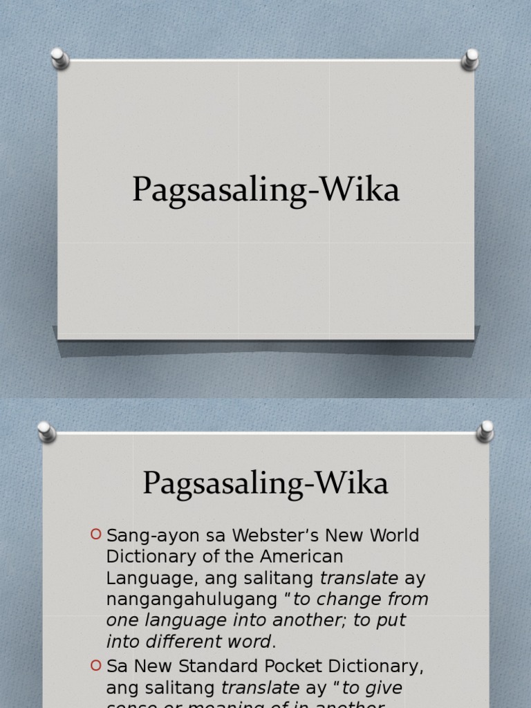 Pagsasaling Wika | PDF